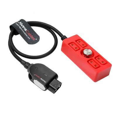 Chine Alvin's Cables Smart D-tap Power Splitter Cable, Dtap mâle à 4 ports DTap femelle Splitter Hub Cable d'alimentation ultra doux pour ARRI RED Teradek Petit HD Petite batterie V-mount 40cm/15.7 pouces rouge à vendre
