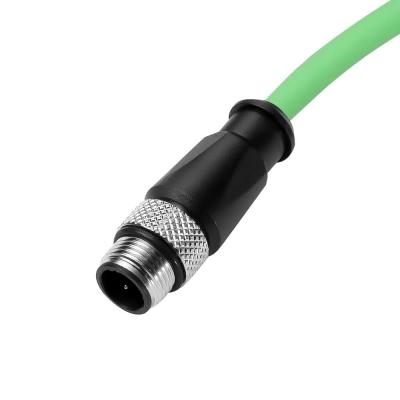Cina Cavi Alvin M8 A-Code 4 Pin Maschio a M12 D-Code 4 Pin Maschio Cable Ethernet High-Flex Shielded Cat6a per Beckhoff ZK1090-3161, PROFINET, EtherCAT, Automation industriale, Robotica 6.6ft/2m in vendita