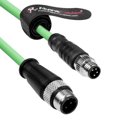 중국 알빈 케이블 M8 A-코드 4 핀 남성에서 M12 D-코드 4 핀 남성 이더넷 케이블 Beckhoff ZK1090-3161, PROFINET, EtherCAT, 산업 자동화, 로봇 공용기 49.2ft/15m 판매용