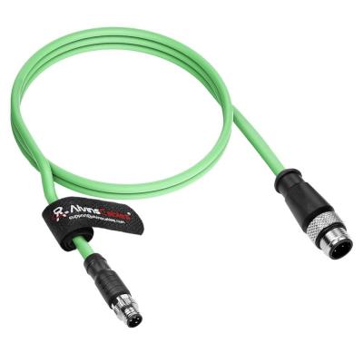 Cina Cavi Alvin M8 A-Code 4 Pin Maschio a M12 D-Code 4 Pin Maschio Cable Ethernet High-Flex Shielded Cat6a per Beckhoff ZK1090-3161, PROFINET, EtherCAT, Automation industriale, Robotica 65.6ft/20m in vendita