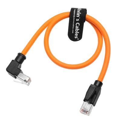 China Alvin's Cables Profinet Ethernet Cable Down Angle High Flex Gold Plated 2m Orange for sale