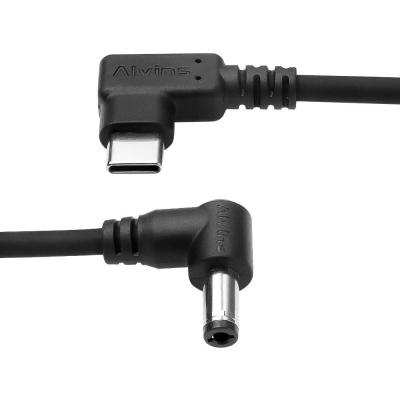 China Alvin's Cables Right Angle USB-C Type-C PD to DC Power Cable PD Charging Cable for Blackmagic Video Assist Monitor 30CM/11.8 inches for sale