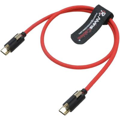 中国 Alvin's Red Locking USB C ケーブル Blackmagic 6K 12K 20インチ 10Gbps 販売のため