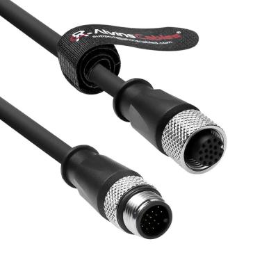 China Alvin's M12 A Code 17 Pin M F Cable 20m for Cognex HikRobot PROFINET for sale
