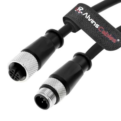 China Alvin's M12 A-Code 5-Pin Shielded Cable - Industrial Automation, 8M for sale