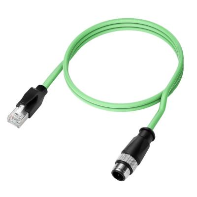 China Alvin's M12 D-Code 4-Pin to RJ45 Cable - 2m High-Flex Green for sale