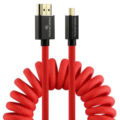 China Alvin's 8K Coiled HDMI Cable 48Gbps for Atomos Ninja V, Canon R5C for sale