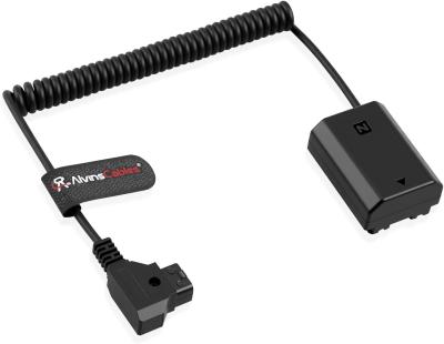 China Alvin's Cables NP FZ100 Dummy Battery to D tap Coiled Power Cable for Sony A7III A7RIII A7SIII A7C A7IV A9 FX3 Camera for sale