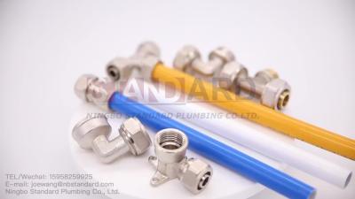 China Multilayer pex pipe fittings brass compression fittings connector for pex-al-pex pipe for sale
