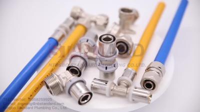 China Brass fittings brass press  compression fittings with or without plating for pex-al-pex pipe for sale
