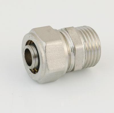 China Multilayer pex pipe fittings brass compression fittings male coupling for pex-al-pex pipe for sale