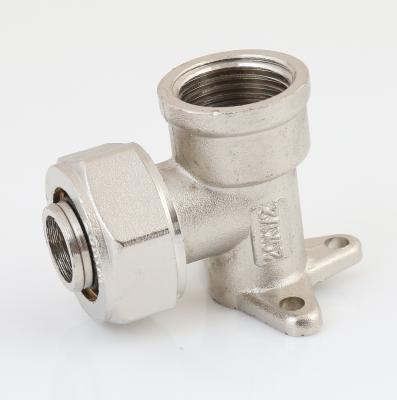 China Multilayer pex pipe fittings brass compression fittings female elbow with plated for pex-al-pex pipe for sale