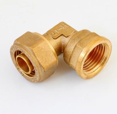 China PEX Compression Brass fitting  Water Tube Plumbing Materials Elbow Female brass fitting pipe for sale