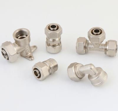 China brass forged pex pipe fittings brass compression fittings connector with plated for pex-al-pex pipe for sale