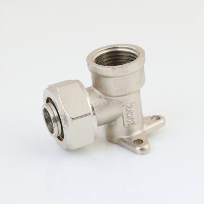 China brass compression pex pipe fittings  Wallplate  Elbow Female with plated for pex-al-pex pipe fittings for sale