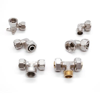 China wholesale brass pex pipe male thread compression fittings male coupling double color for pex-al-pex pipe for sale