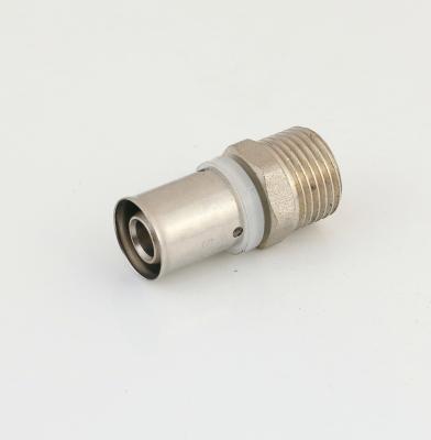 China Brass press pipe fitting straight male connector for pex al pex  water  heating plumbing fittings for sale