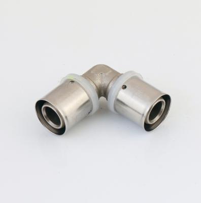China Brass press pipe fitting elbow double for pex al pex  water  heating plumbing fittings for sale