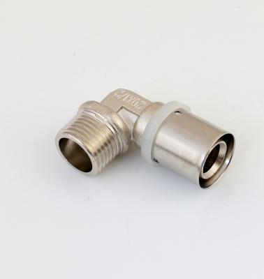 China Brass press pipe fitting elbow male  connector for pex al pex  plumbing fittings for sale