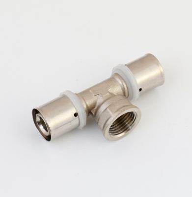 China Brass press pipe fitting tee male  connector for pex al pex plumbing fittings for sale