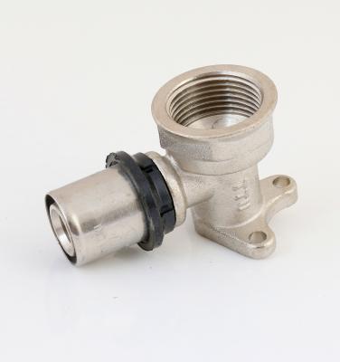 China Brass  press pipe fitting th type wallplate  elbow female connector for pex al pex  plumbing fittings for sale