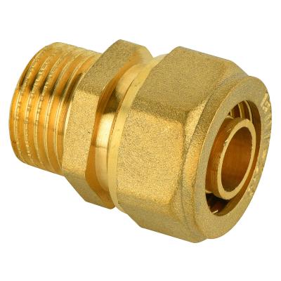 China brass compression male straight nipple fittings for brass plumbing pex pipe fittings for sale
