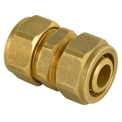 China brass compression  straight nipple douple fittings for brass plumbing pex pipe fittings for sale
