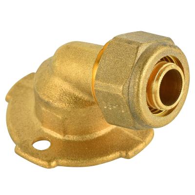 China brass pex compression wallplated elbow connector fittings  for brass plumbing pex pipe fittings for sale
