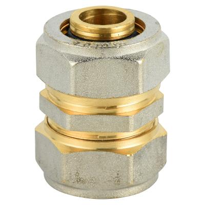 China brass thread compression fittings Straight Nipple Double connector for pex al pex plumbing pipe fittings for sale