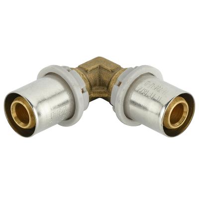 China brass u type press elbow double connector fittings for plumbing heating multiayer pex al pex pipe for sale