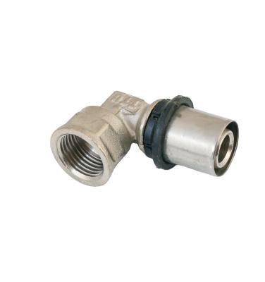 China brass th type press elbow female connector fittings for plumbing multiayer pex al pex pipe for sale