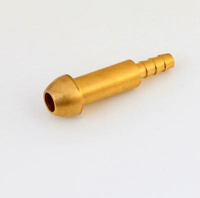 China Brass Gas Fittings short pol hose end fitting with flare connector used in  Plumbing Fittings for sale