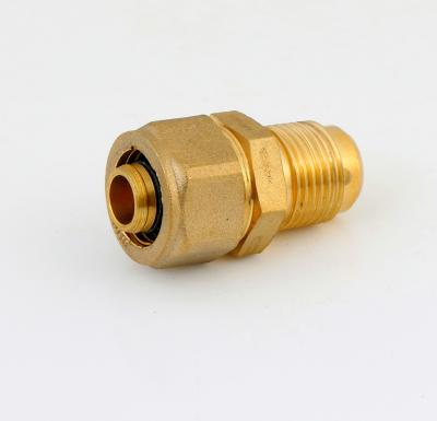 China Brass Gas Fittings flare straight thread fitting used in  Plumbing Brass Fittings for sale