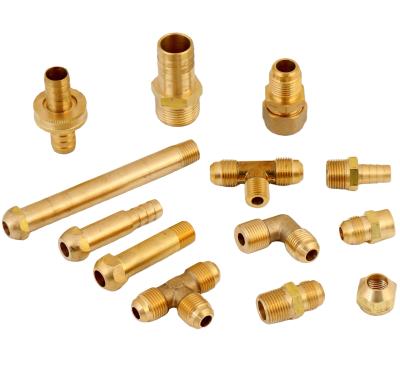 China brass gas thread adapter compression Connector for water tube pipe brass nipple fittings for sale