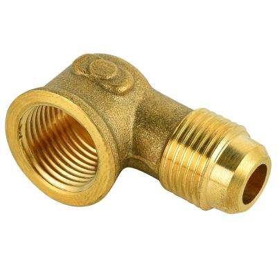 China brass gas thread pipe elbow 45 degree flare to fpt compression Connector for pipe brass nipple fittings for sale