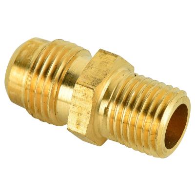 China brass gas thread connector mpt to 45 degree flare compression Connector for pipe brass fittings for sale