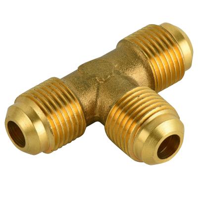 China brass gas thread union tee 45 degree flare all ends compression connector for  pipe brass fittings for sale