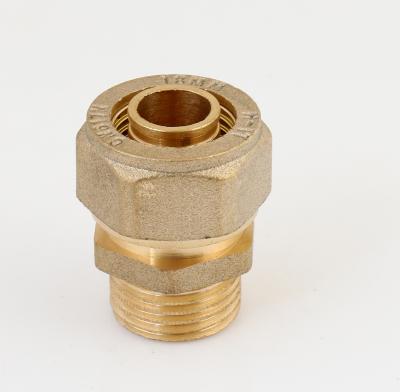 China Pex pipe fittings brass compression fittings copper oring connector Straight  Nipple Male for sale