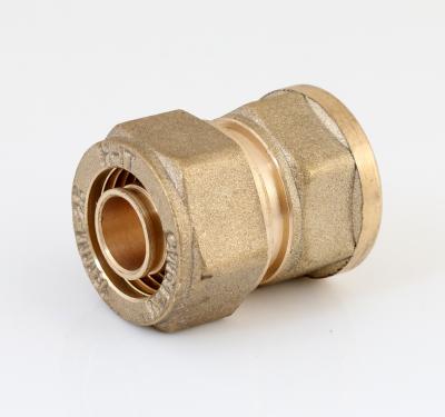 China Pex pipe fittings brass compression fittings copper oring connector Straight  Nipple Female for sale