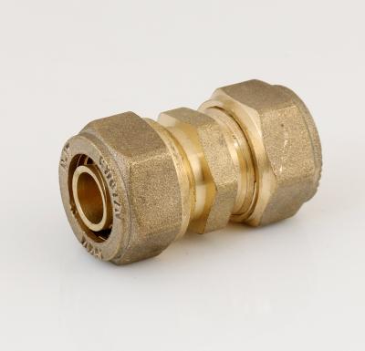 China Pex pipe fittings brass compression fittings copper oring connector Straight  Nipple Double for sale