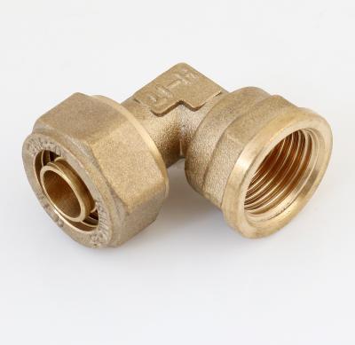 China Pex pipe fittings brass compression fittings copper oring connector Elbow Female for sale