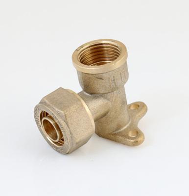 China Pex pipe fittings brass compression fittings copper oring connector Wallplate  Elbow Female for sale