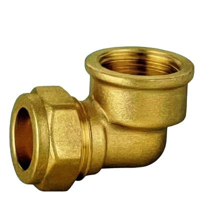 China brass compression  pipe female elbow  connector thread for Copper Tube fittings for sale
