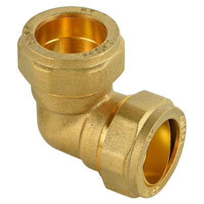 China brass compression  pipe 90 degrees elbow connector thread for Copper Tube fittings for sale