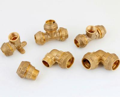 China Brass compression fittings for PE pipe plumbing fittings PE fittings Plumbing Materials for sale