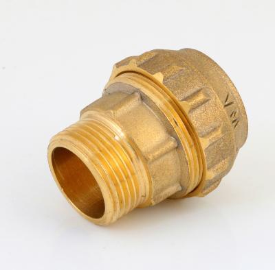China Brass compression male straight fittings for PE pipe plumbing fittings PE fittings Plumbing Materials for sale
