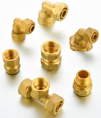 China Custom pumping brass compression forging connector fittings for pe pipe fittings for sale