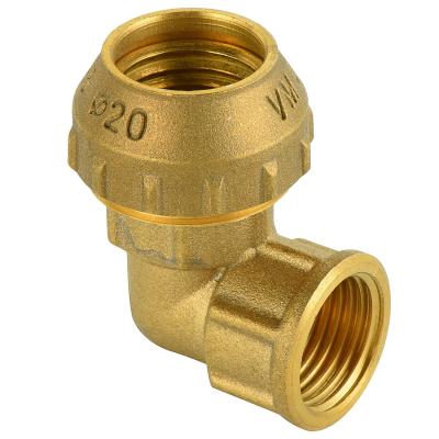 China Custom pumping brass compression forging female elbow connector fittings for pe pipe fittings for sale