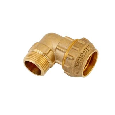 China Custom pumping brass compression forging male elbow connector fittings for pe pipe fittings for sale
