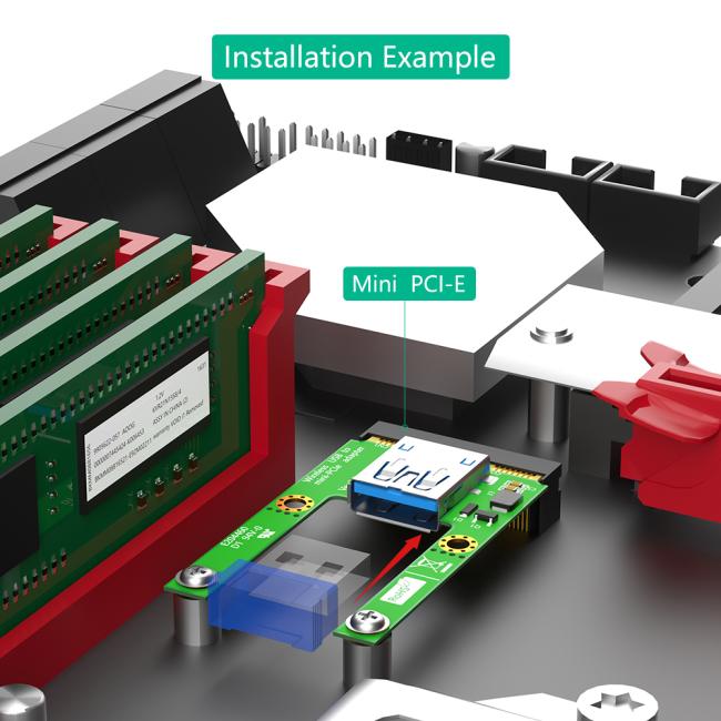 Mini PCI-E to USB 3.0 Adapter Card close-up